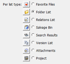 Customizing search results, filtered lists