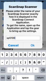 Scanning files with ScanSnap