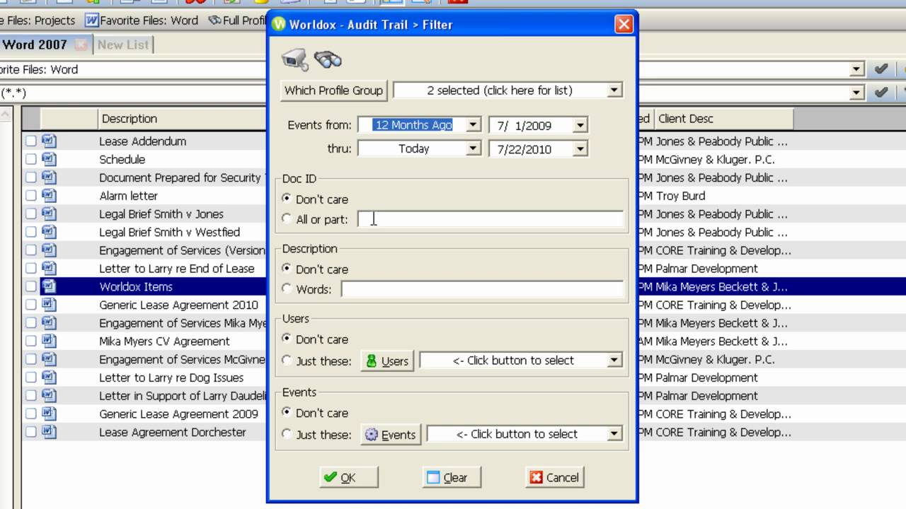 Audit Trail (Advanced) - Worldox Audit Trail (Advanced) - Worldox