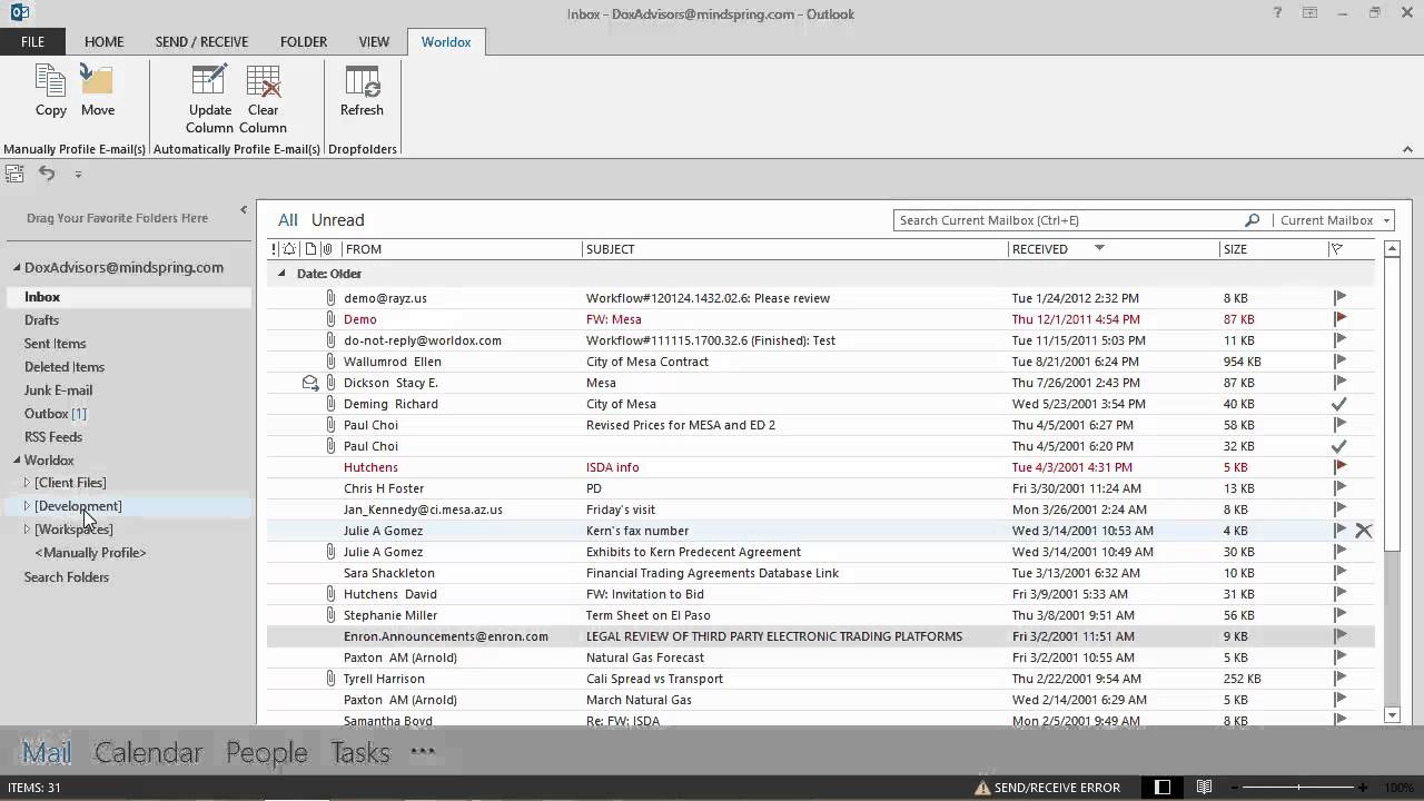 Basic Worldox GX4 Functionality within Outlook - Worldox